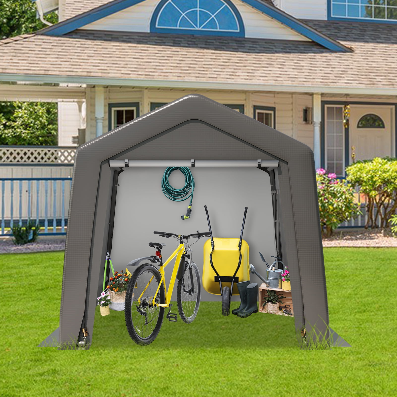 Outdoor Portable Storage Shelter Shed, Portable Shed with Waterproof ...