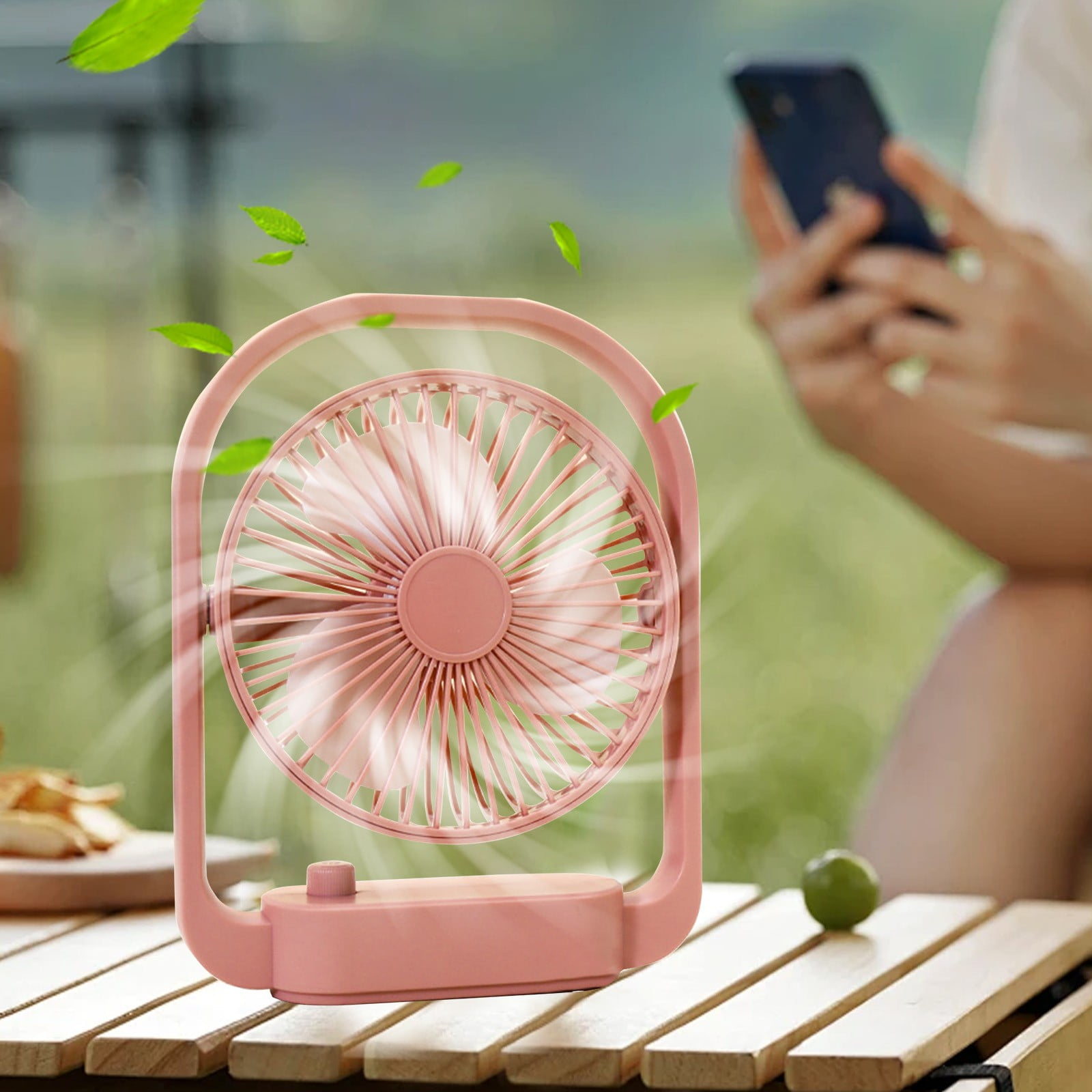 Outdoor Portable Tabletop Fan with Adjustable Angle | Stepless Speed ...