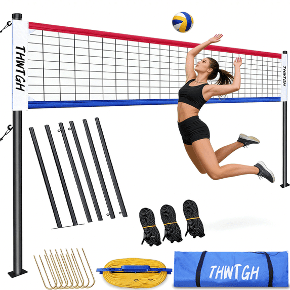 Outdoor Portable Volleyball Net Set System for Backyard 3 Heights ...