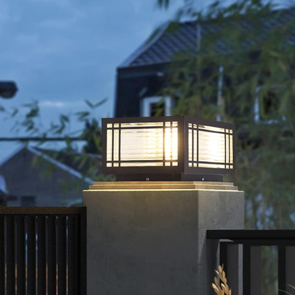 Outdoor Post Caps Lights Modern Square Fence Pillar Lamps Waterproof ...