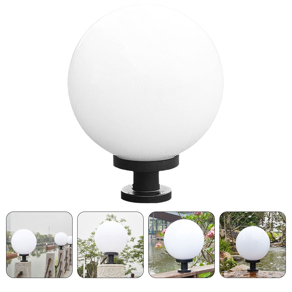FRCOLOR White Outdoor Post Light with Unique Lampshade for Deck Patio ...