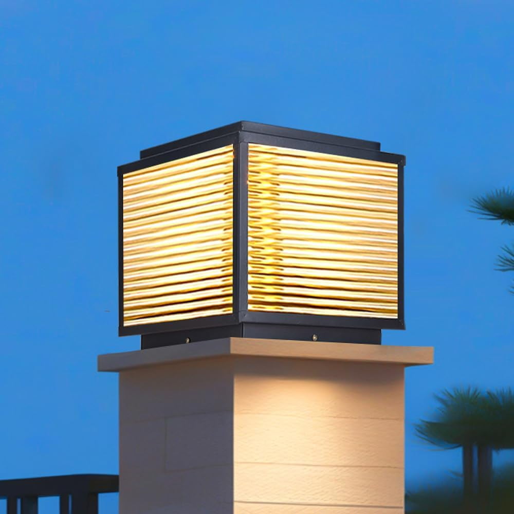 Outdoor Post Light Fixture Glass Fence Deck Cap Light Modern Outside ...