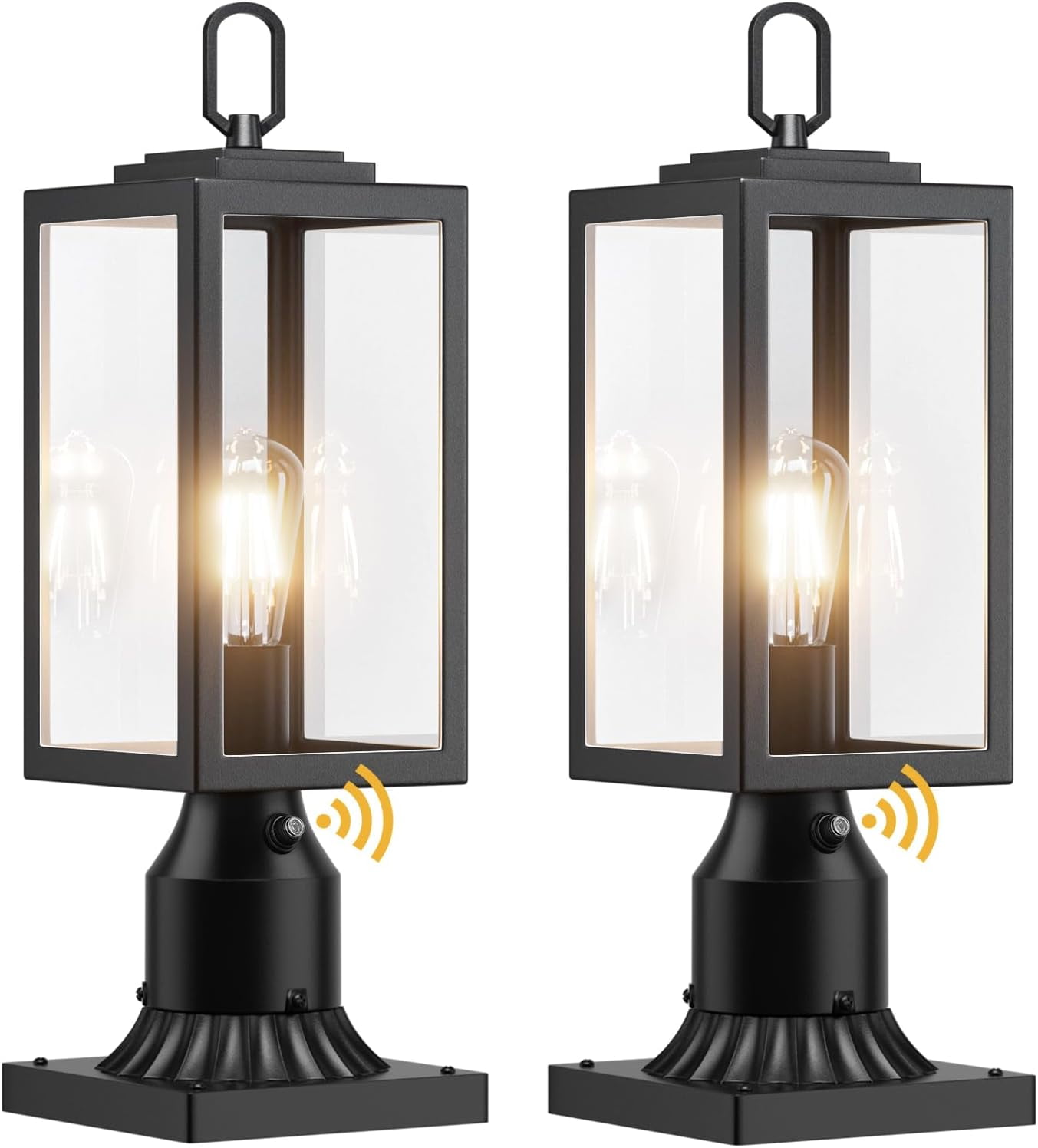 Outdoor Post Light with Pier Mount Base, 2-Pack Modern Lamp Post Light ...