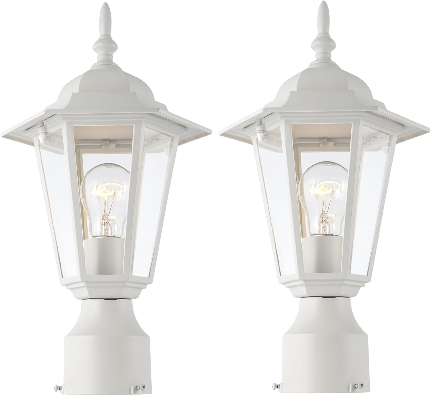 Outdoor Post Light, Pole Lantern, E26 Base 60W Max, Aluminum Housing ...