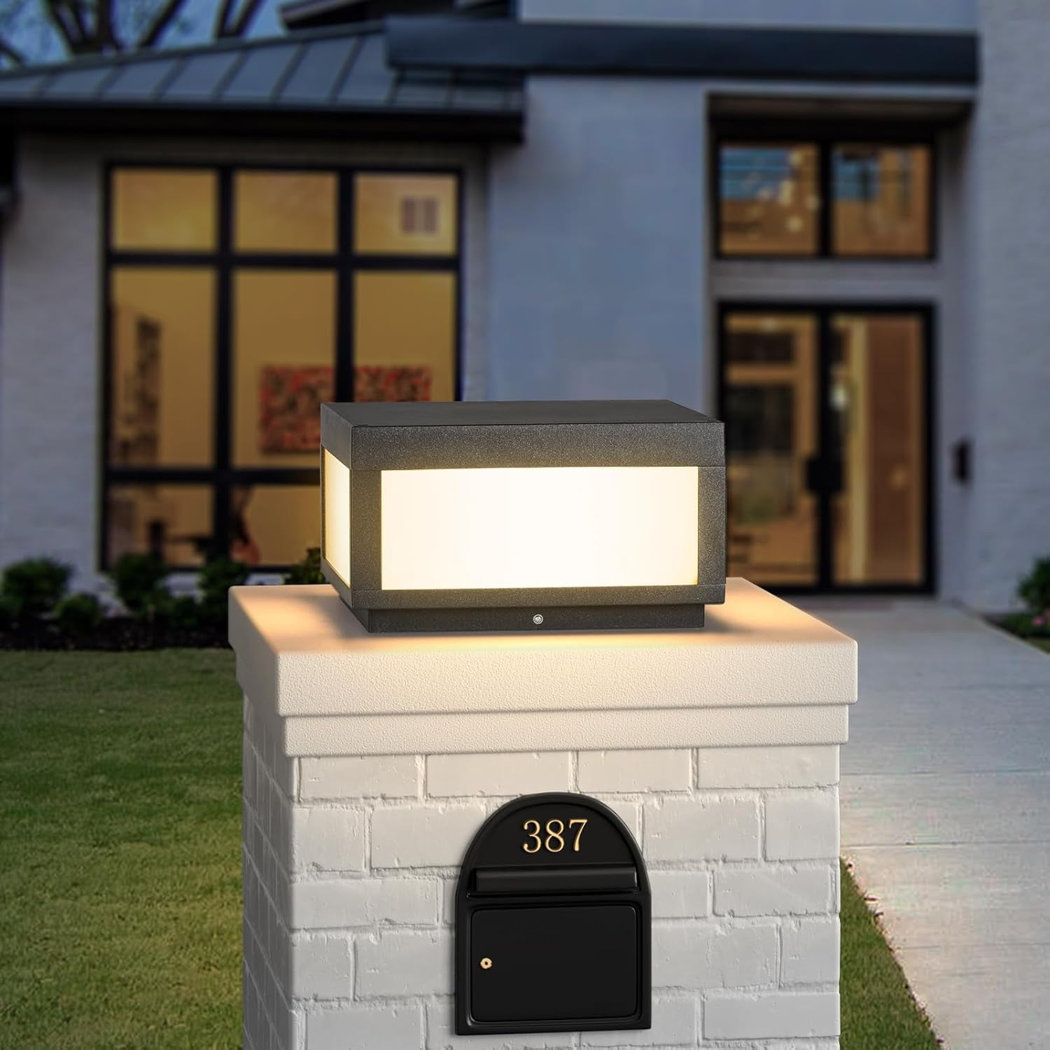 Outdoor Post Lights 11.8" Dark Gray Square Column Lighting, High ...