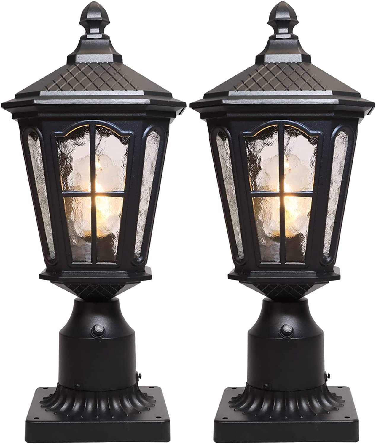 Outdoor Post Lights Dusk to Dawn Exterior Post Lantern 17.7" H with 3 ...