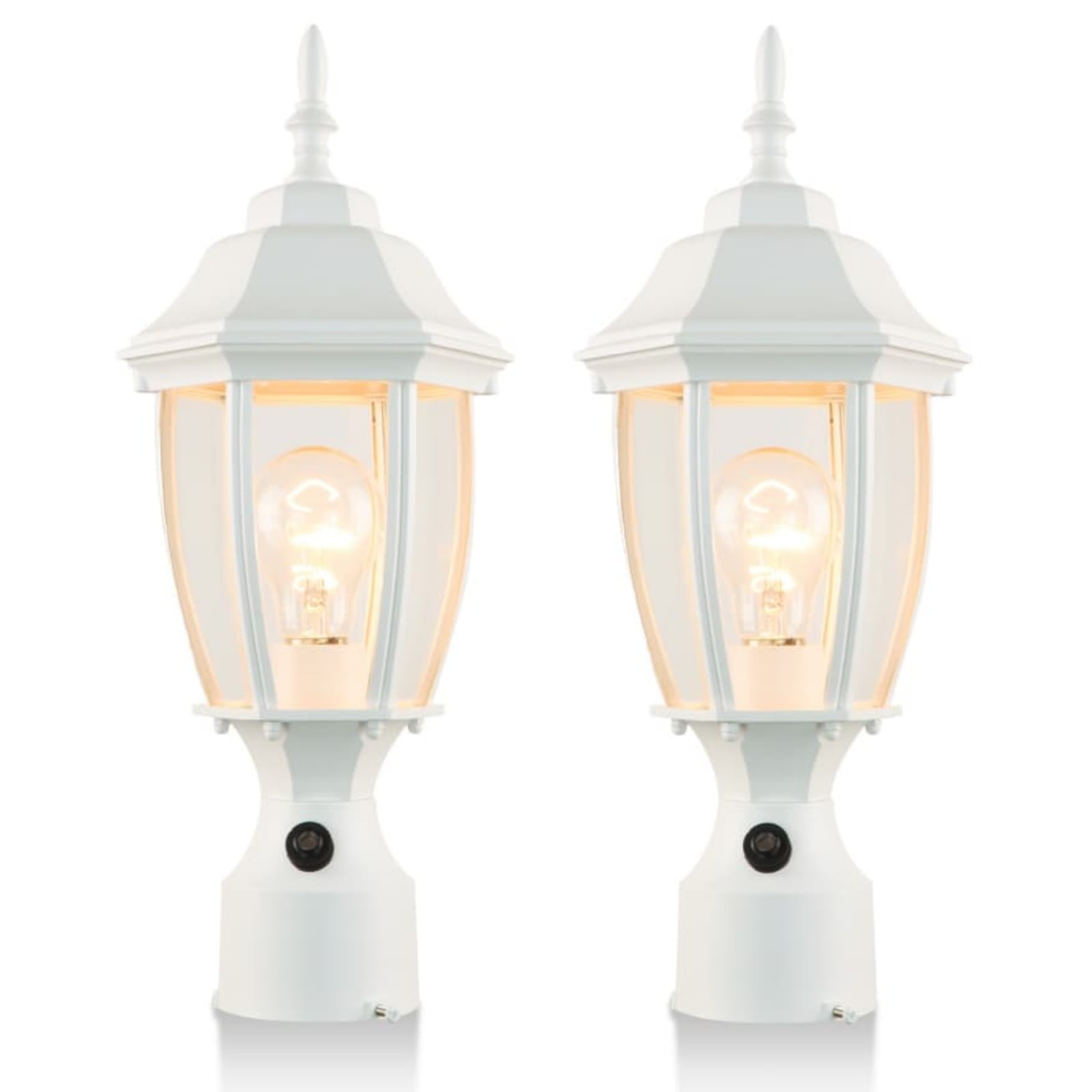 Outdoor Post Lights Dusk to Dawn, Lamp Post Light Fixture with E26 ...