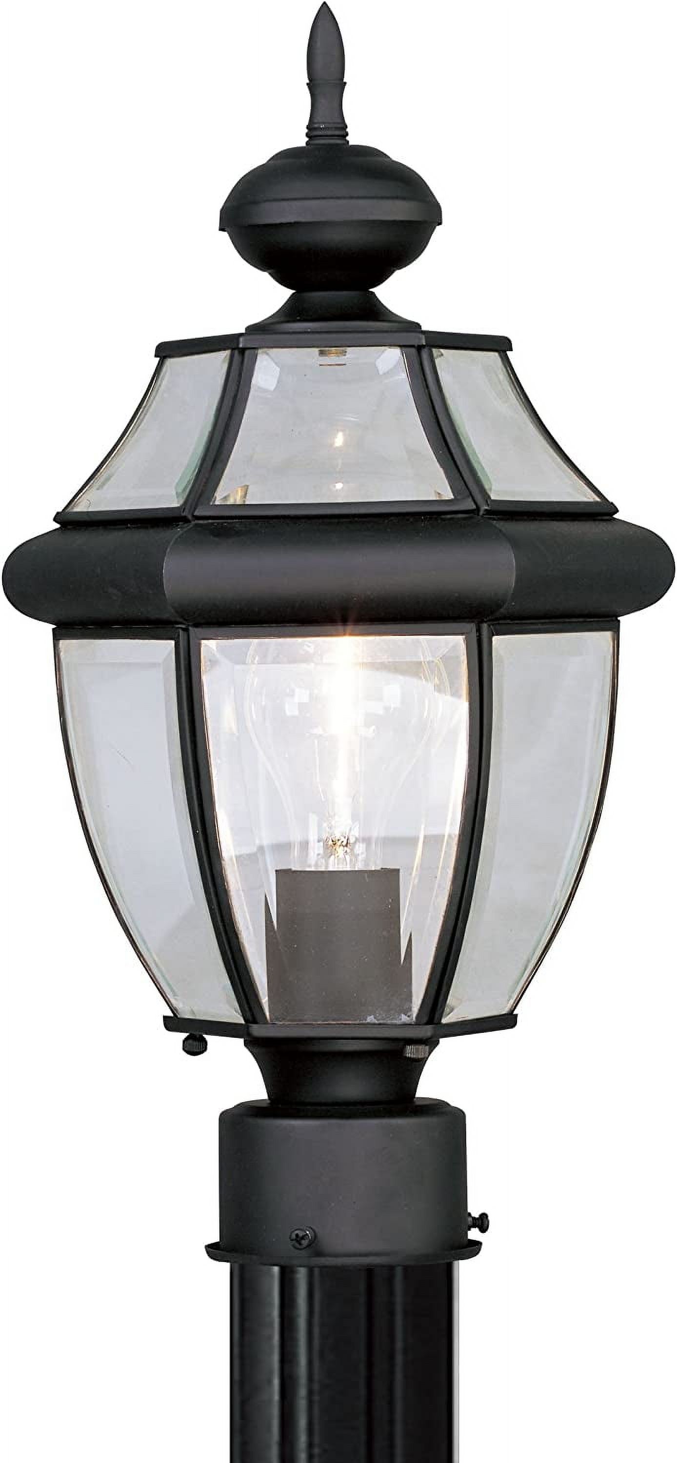 Outdoor Post with Clear Beveled Glass Shades, Black - Walmart.com
