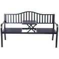 Outdoor Powder Coated Steel Park Bench, Garden Bench with Pop Up Middle ...