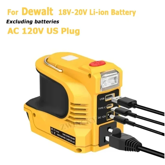 Outdoor Power Bank AC 120-220V 200W Battery Inverter Adapter For De ...