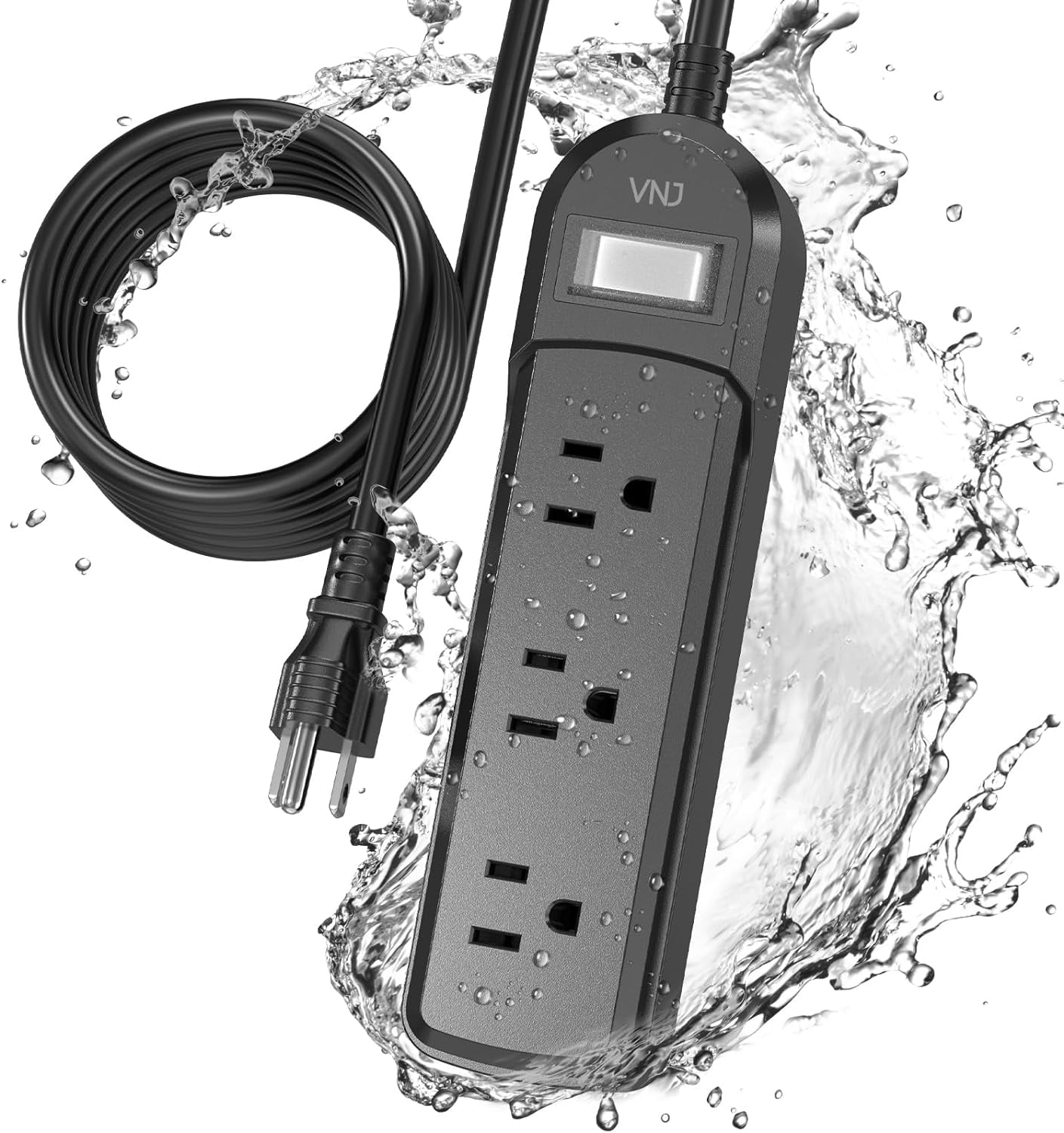 Outdoor Power Strip Weatherproof, 10.1 FT Outdoor Extension Cord 3 ...