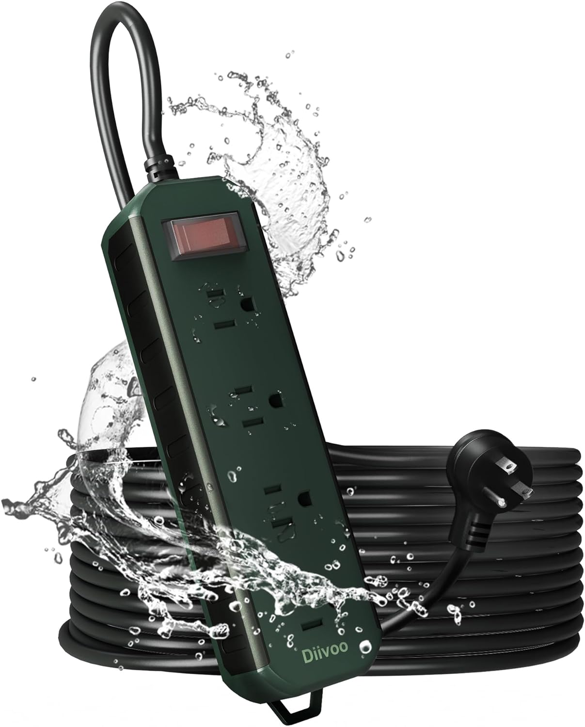 Outdoor Power Strip Weatherproof, 25 FT Extension Cord, Waterproof ...