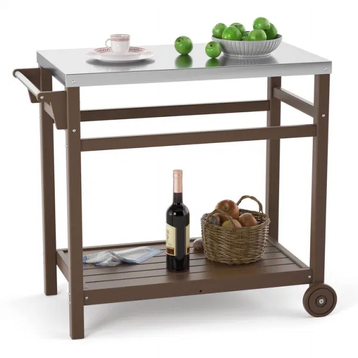 Outdoor Prep Cart Dining Table for Pizza Oven; Patio Grilling Backyard ...