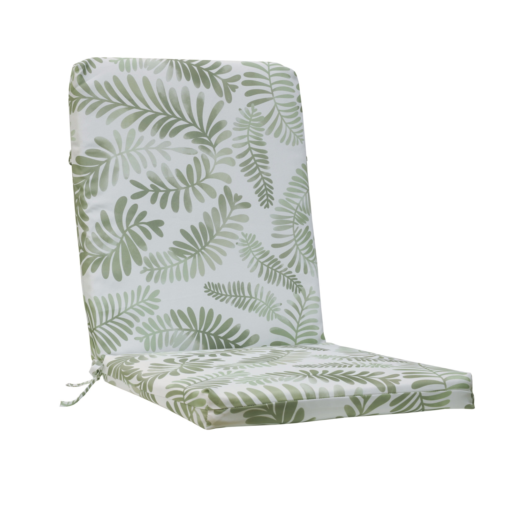 Outdoor Printed Leaves High Back Cushion 20 x 45 in Sage - Walmart.com