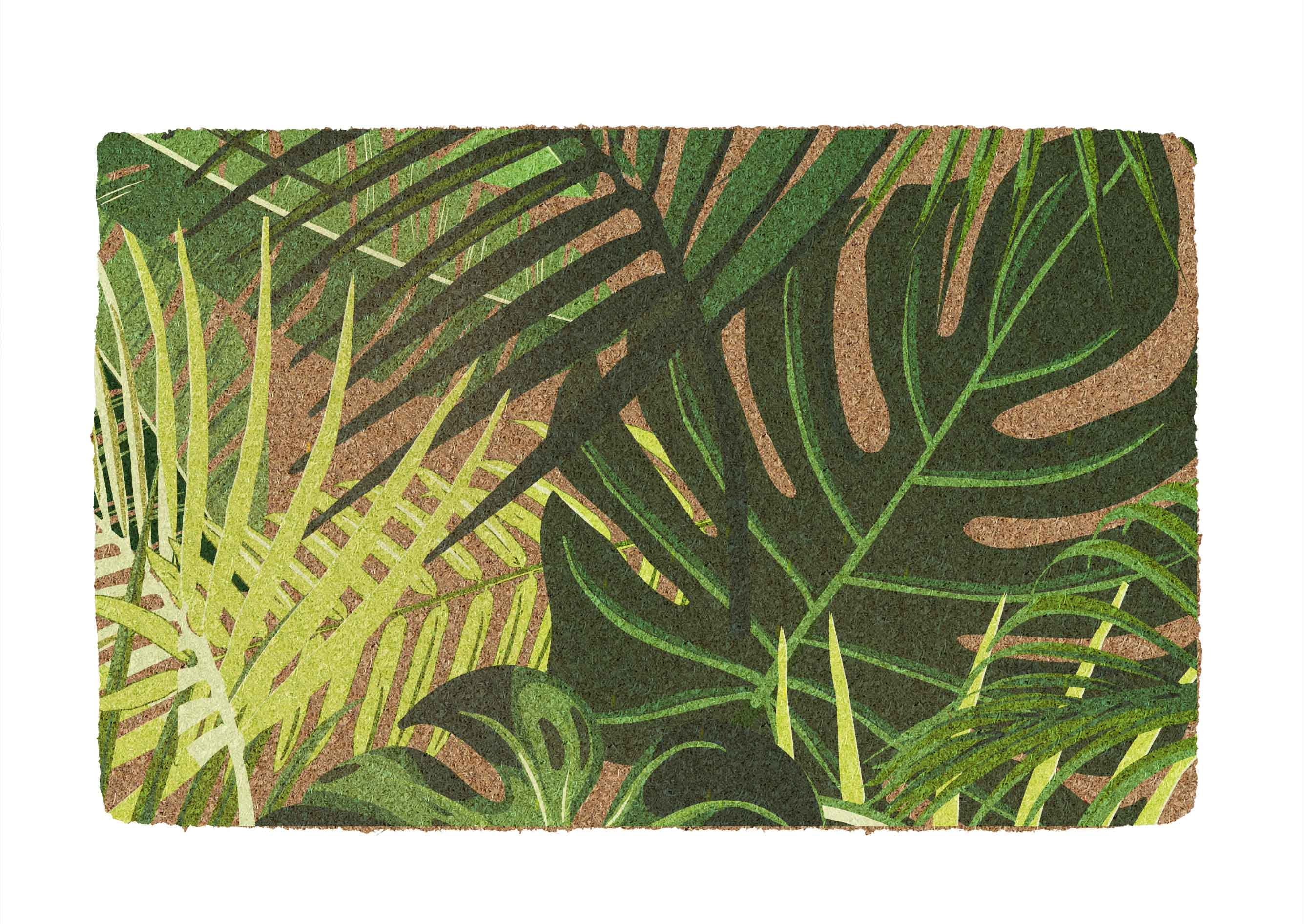 Outdoor Printed Palm Leaf Coir Doormat 18" x 30" - Walmart.com