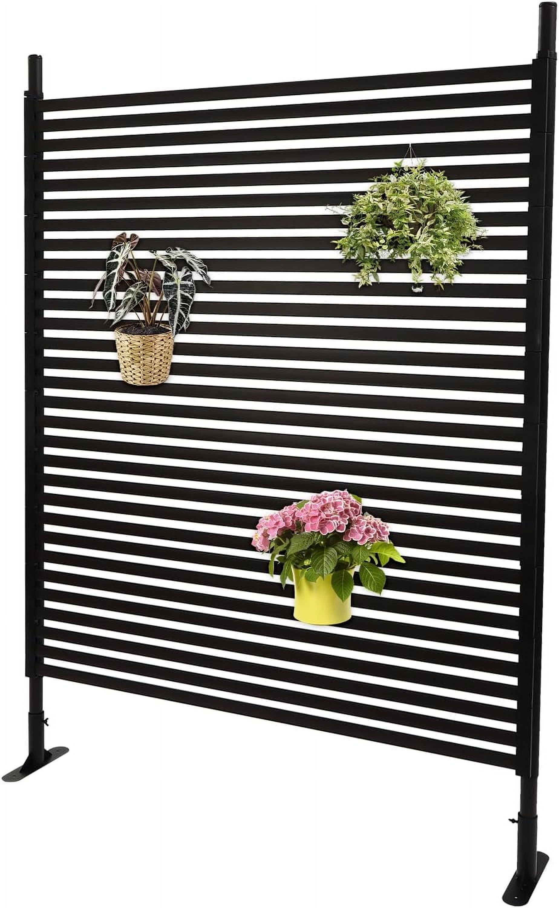 Outdoor Privacy Fence Screens with Stands, Metal Patio Decorative ...