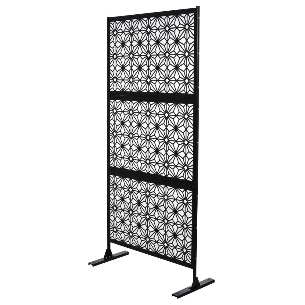 Outdoor Privacy Panel, Outdoor Metal Screen with Stand, Decorative ...