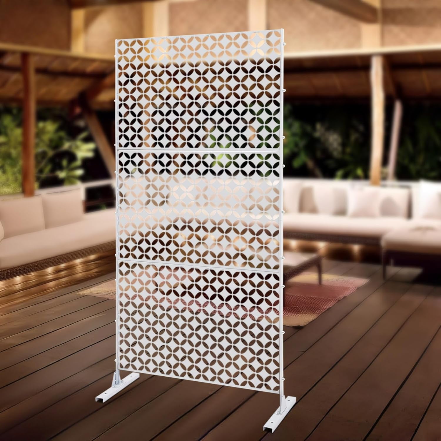 Outdoor Privacy Screen, 3 ft W x 6 ft H Metal Decoative Privacy Screen ...