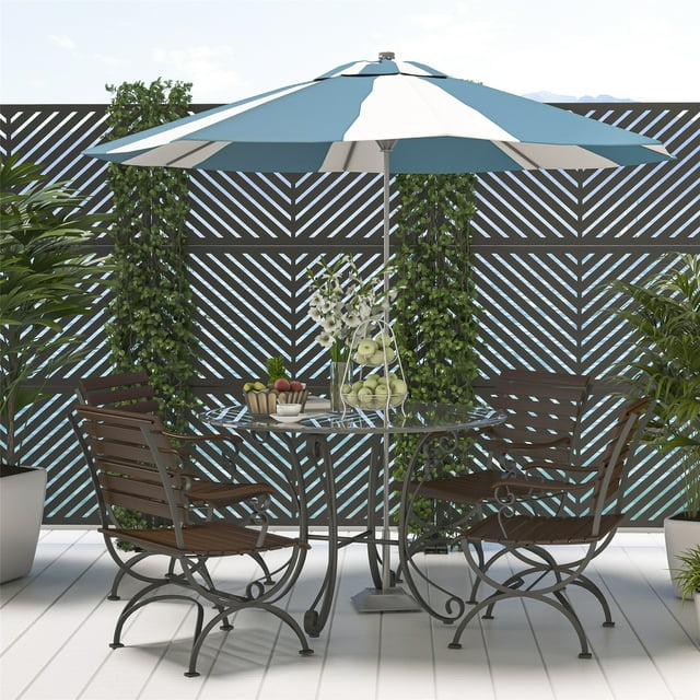 Outdoor Privacy Screen Free Standing Parallel Lines - 76x47 Black ...