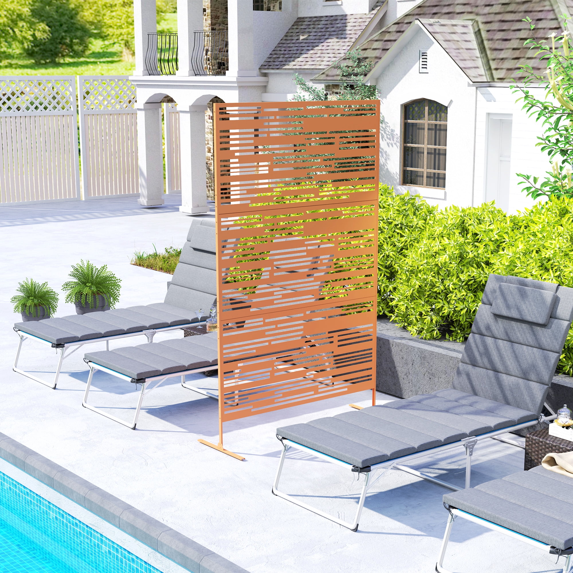 Outdoor Privacy Screen for Garden Patio Balcony: Rust-Resistant Steel ...