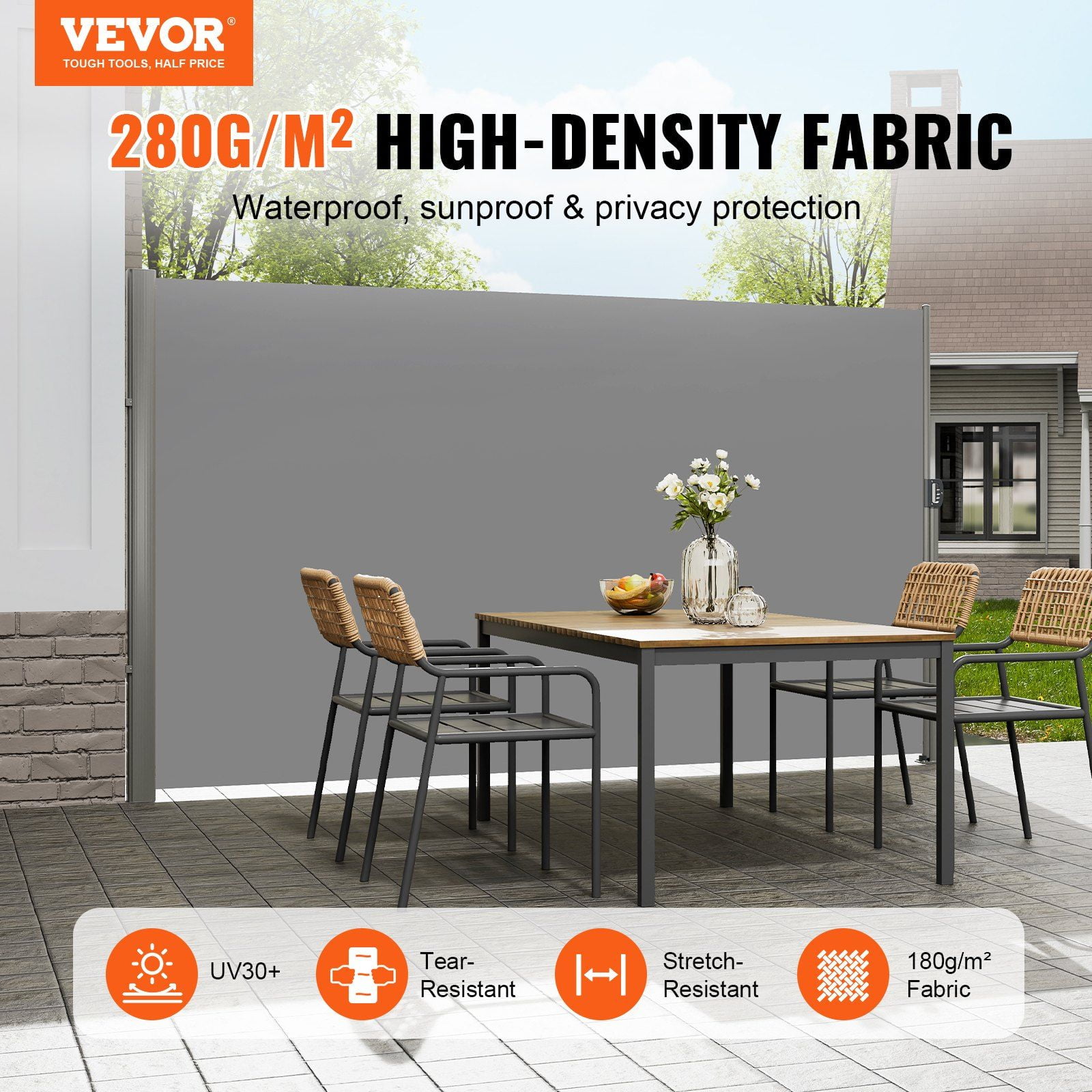 Outdoor Privacy Screen & Wind Screen, 71"x118" Full Aluminum ...
