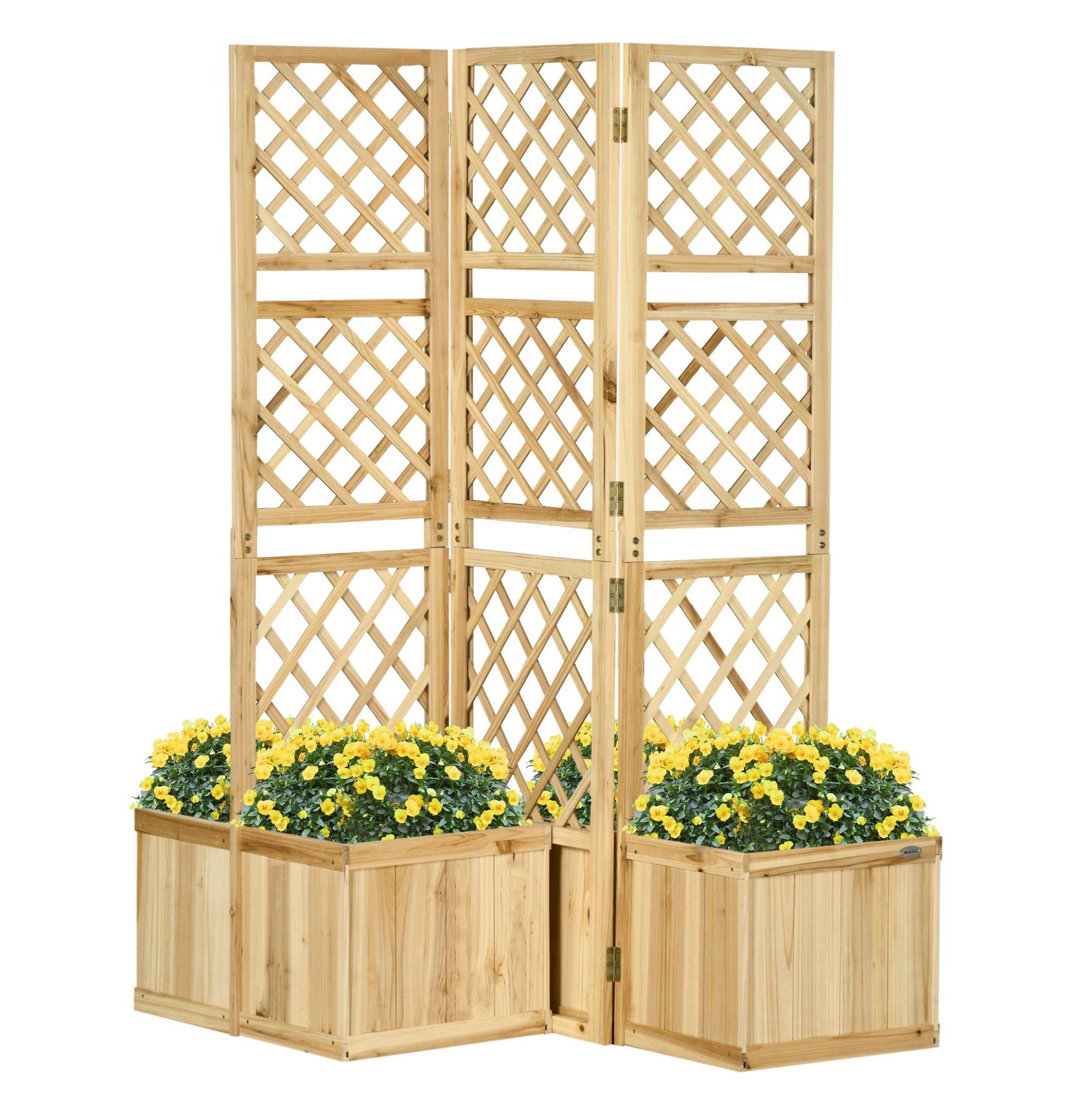 Outdoor Privacy Screen with Raised Garden Beds - Freestanding Patio ...
