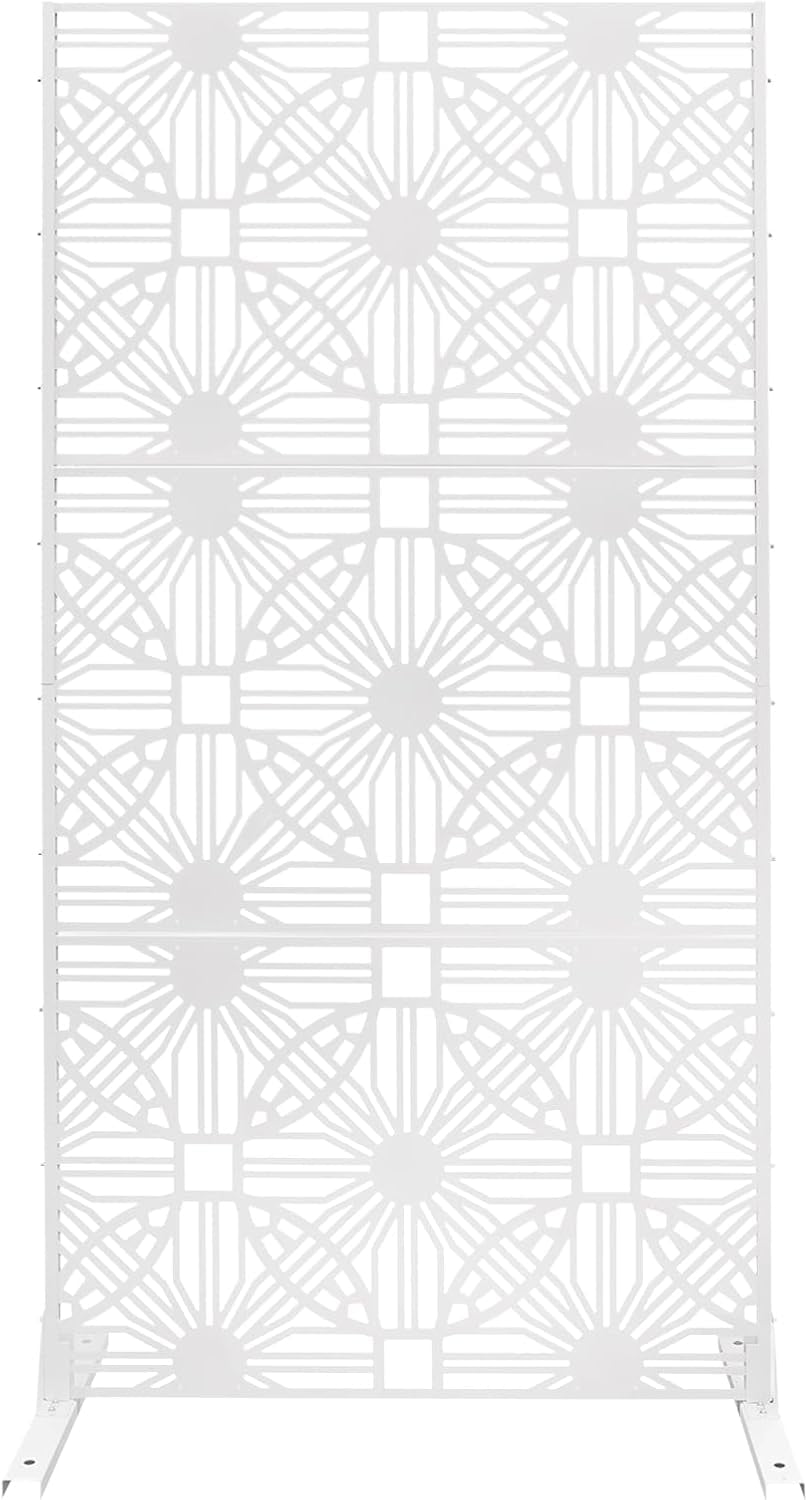 Outdoor Privacy Screens Freestanding 36" W x 71" H Metal Decorative ...