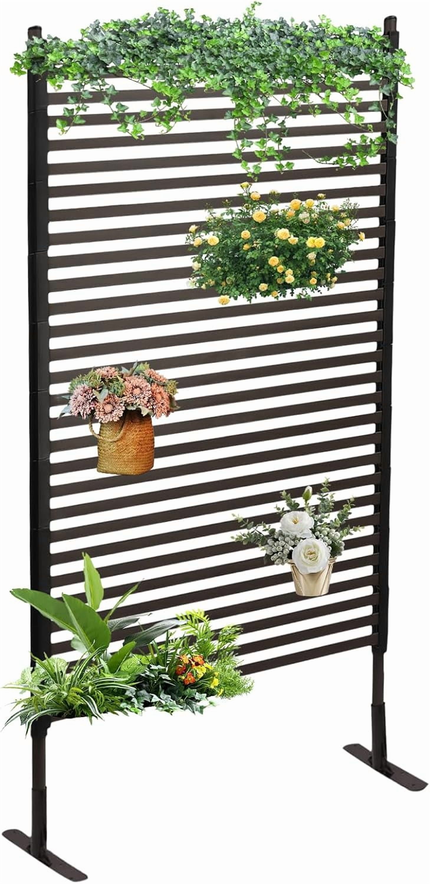 Outdoor Privacy Screens Freestanding, 36" W x 72" H Steel Pipes and ...