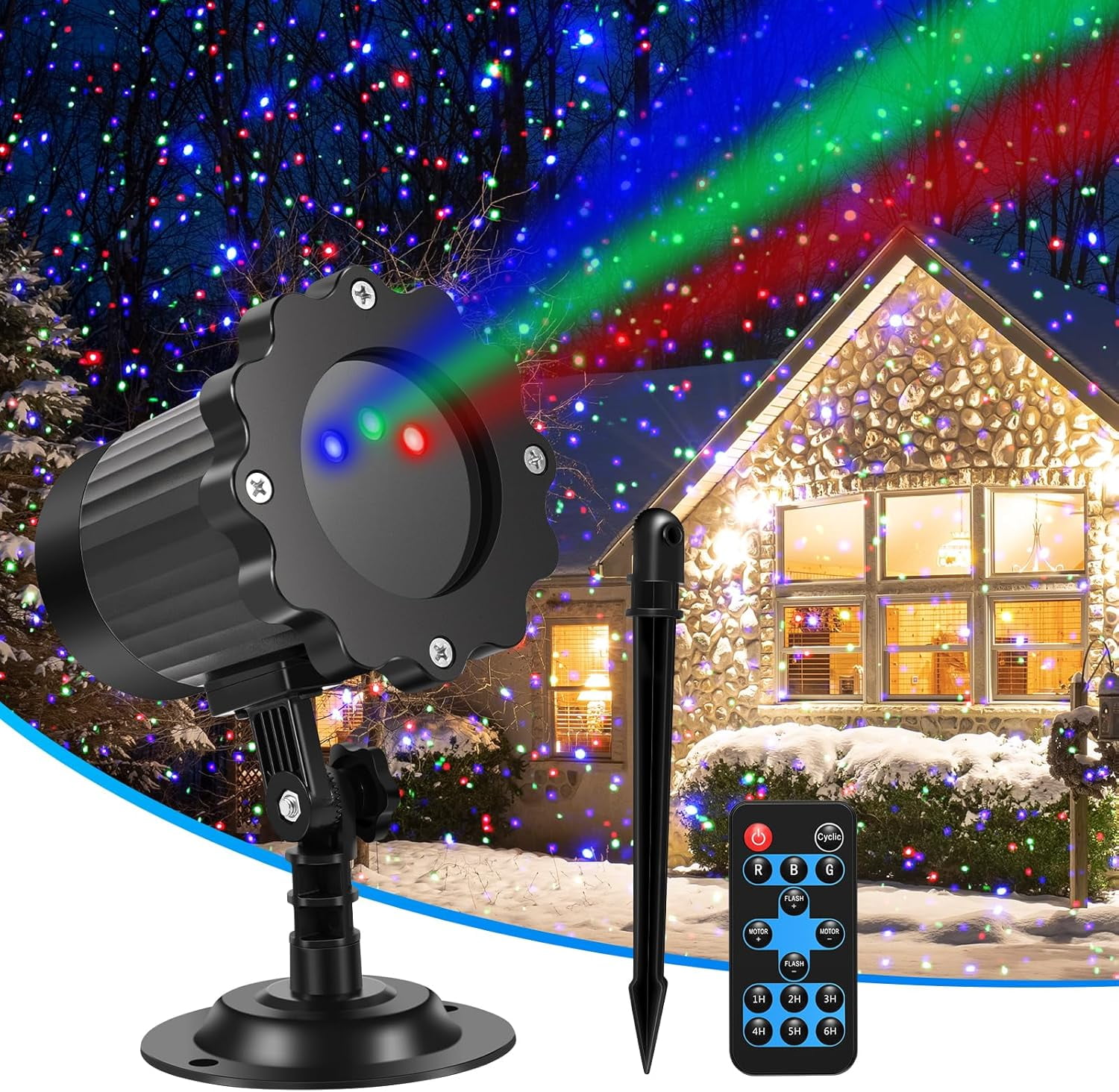 Outdoor Projector Lights, Moving RGB Christmas Projector Light IP65 ...