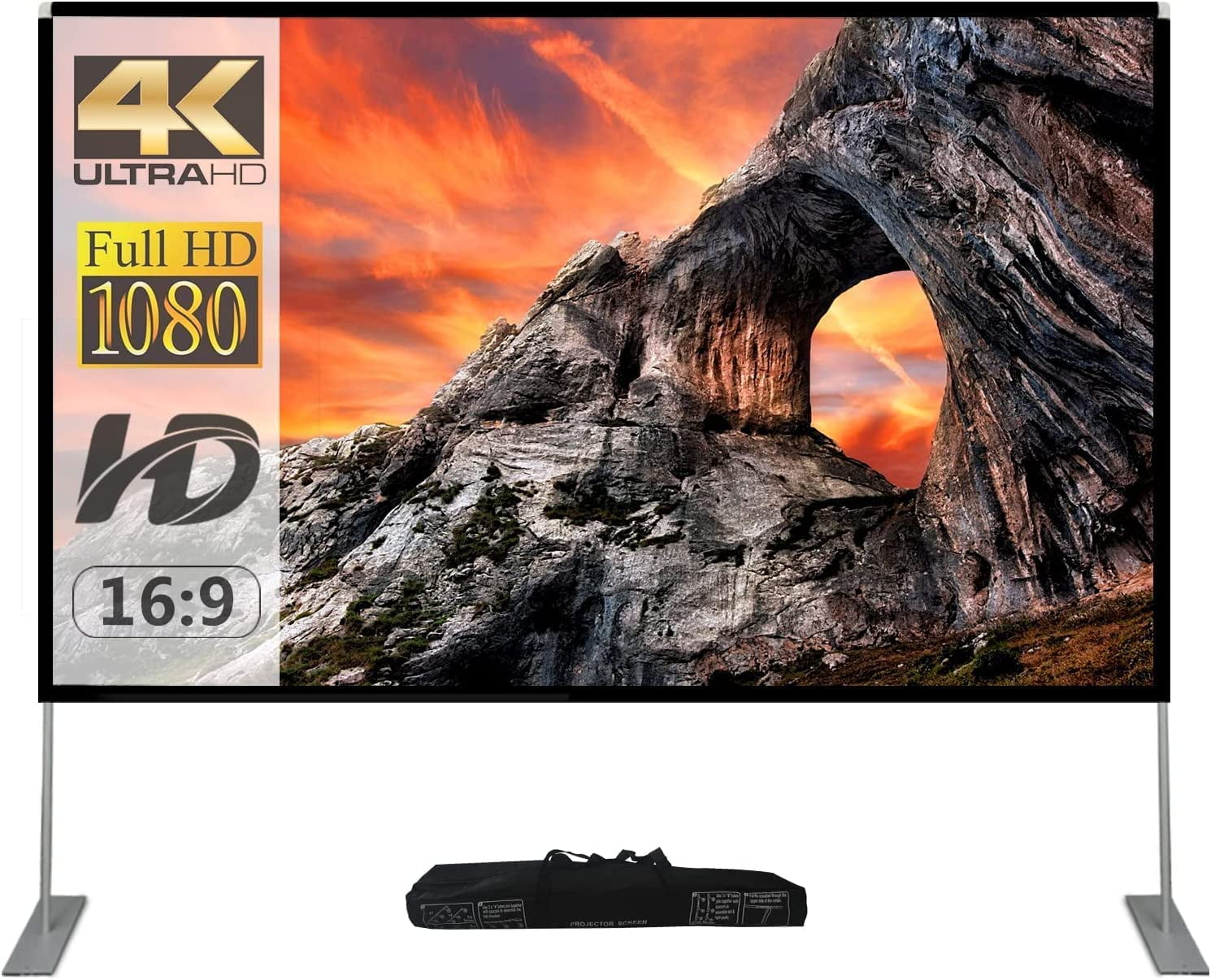 Outdoor Projector Screen with Stand 100 Inch: Portable Projection ...