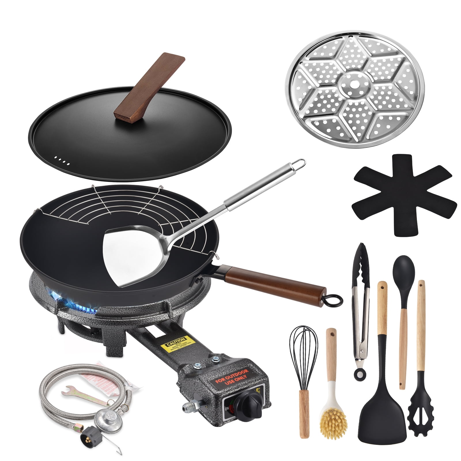 Outdoor Propane Burner Stove, 13"" Single Propane Burner and Carbon ...