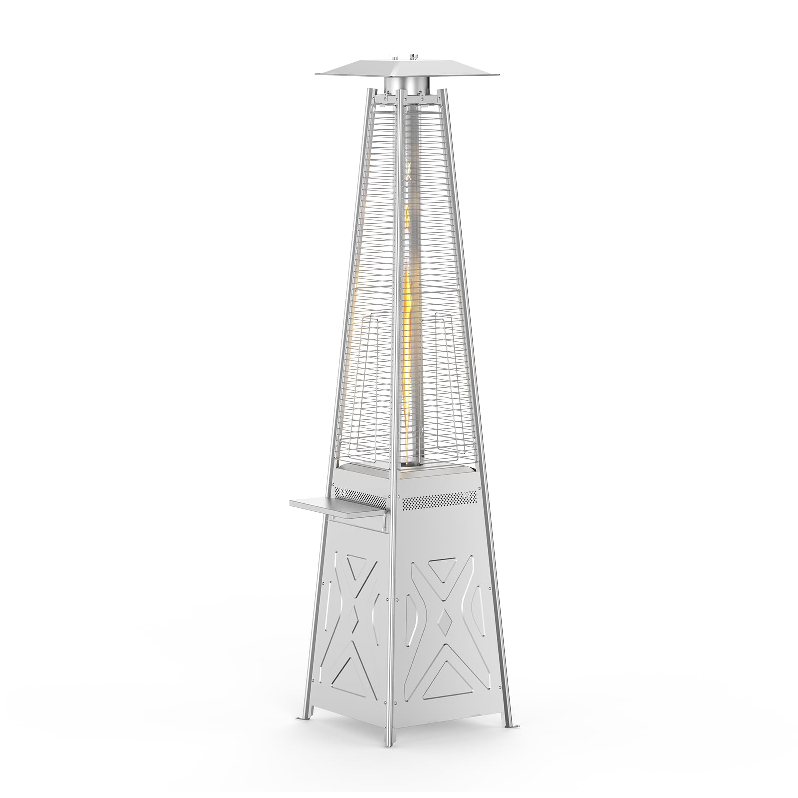 Outdoor Propane Patio Heater, Patio Pyramid Flame Heater with Wheels ...
