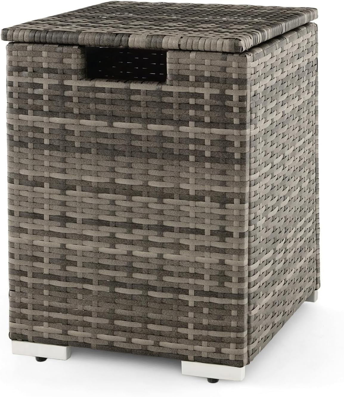 Outdoor Propane Tank Cover Table, Patiojoy Wicker Hideaway Table for ...