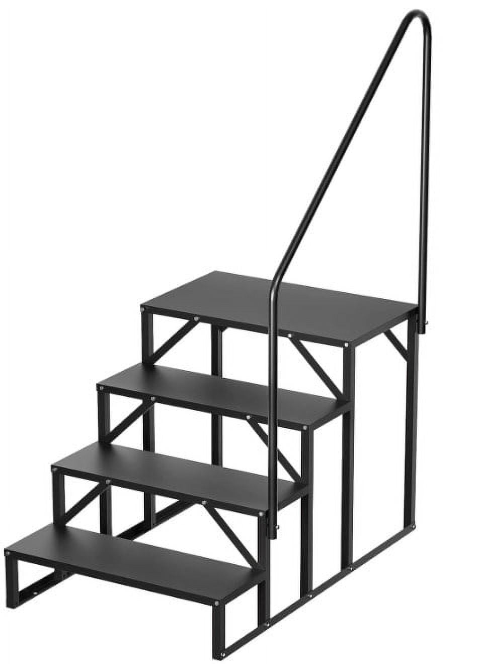 Outdoor RV Stairs, RV Steps with Handrail & Anti-Slip Panel - 660lb ...