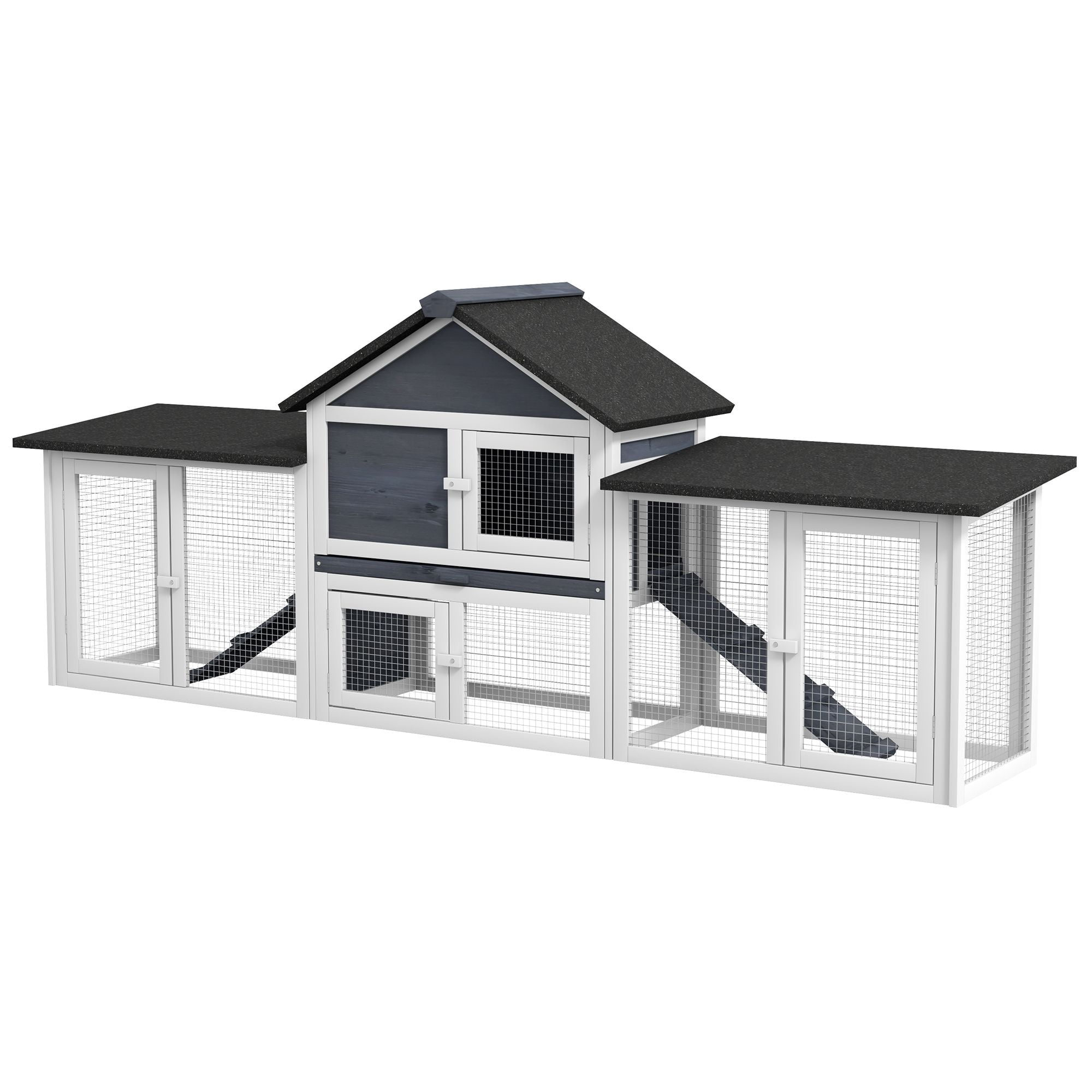 Outdoor Rabbit House 83" 2 Story Deluxe XL Wooden Rabbit Hutch, Big ...