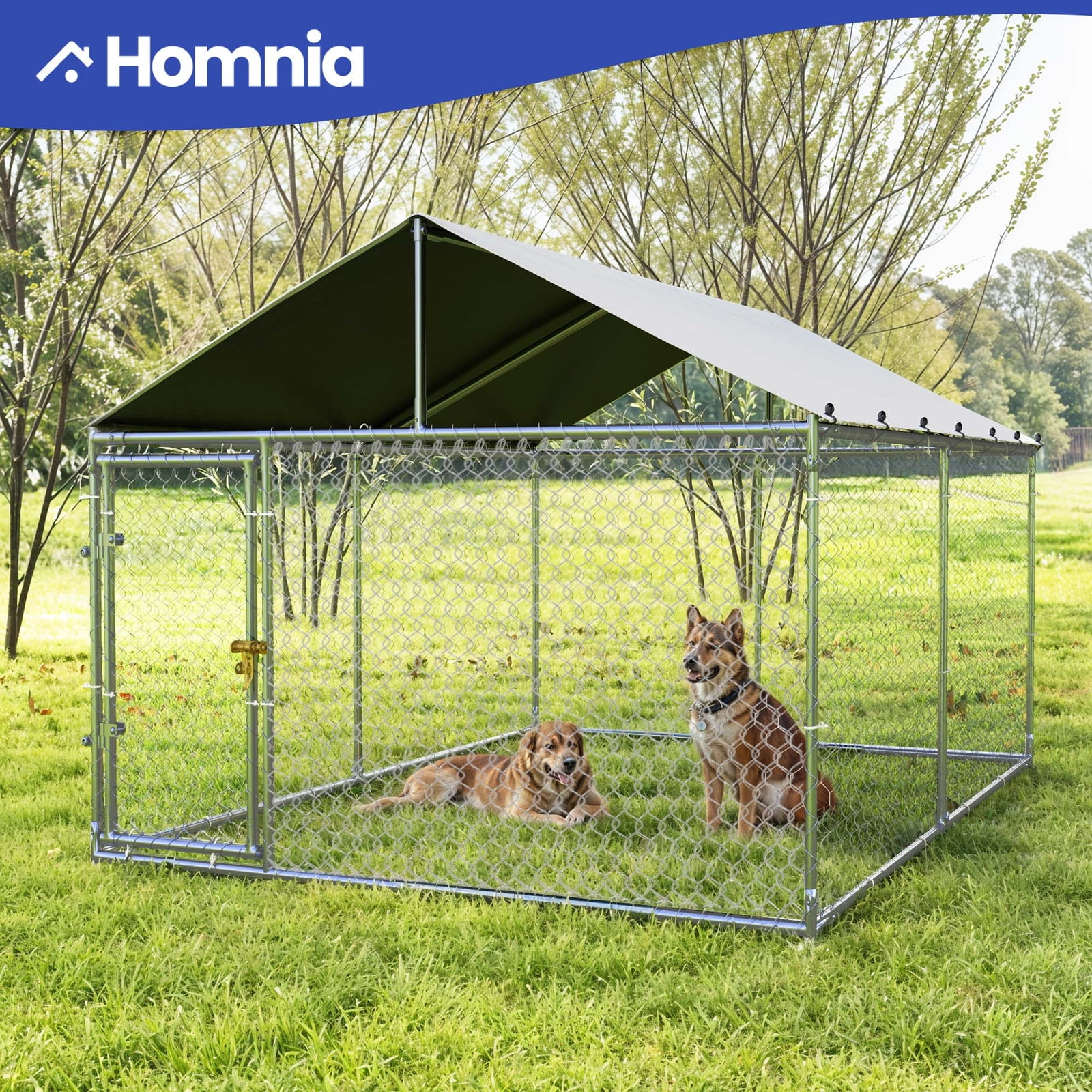 Outdoor Rabbit Hutch 9.8x9.8x5.9 Feet Dog Kennel Chicken Cage Enclosure ...