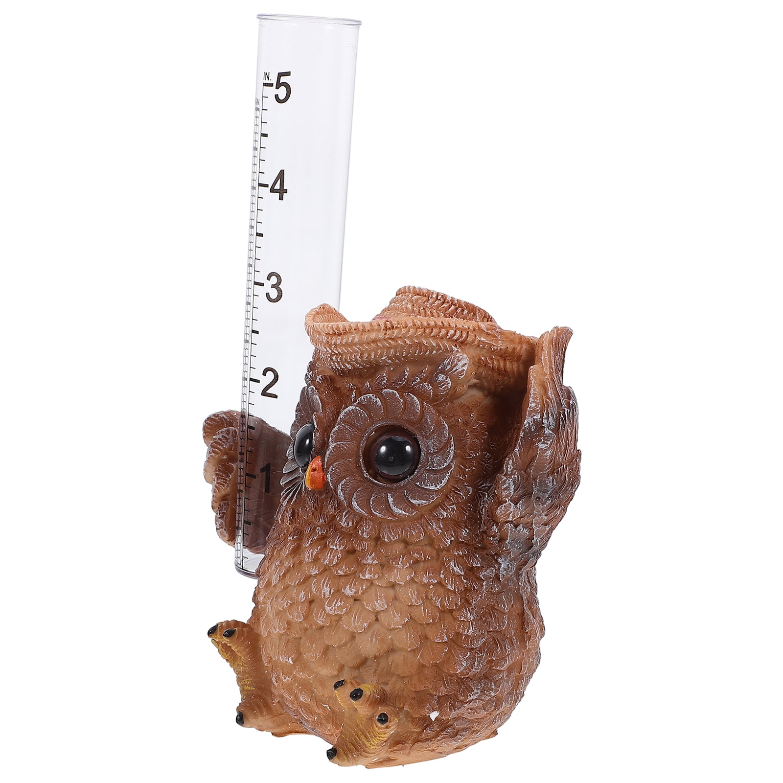 Outdoor Rain Measuring Tool Owl Statue Gauge Garden - Walmart.com