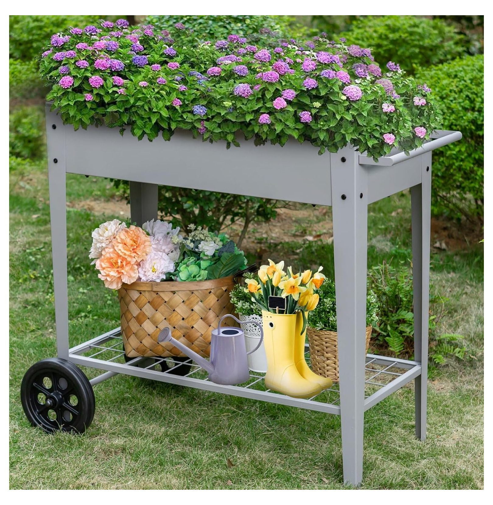 Outdoor Raised Elevated Garden Planter Box with Legs, Patio Standing ...