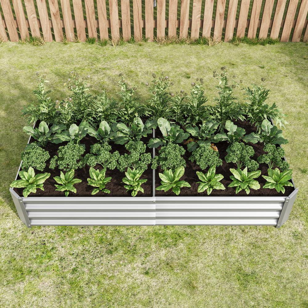Outdoor Raised Garden Bed 6x3x1ft. Metal Rectangle Raised Planter Beds ...