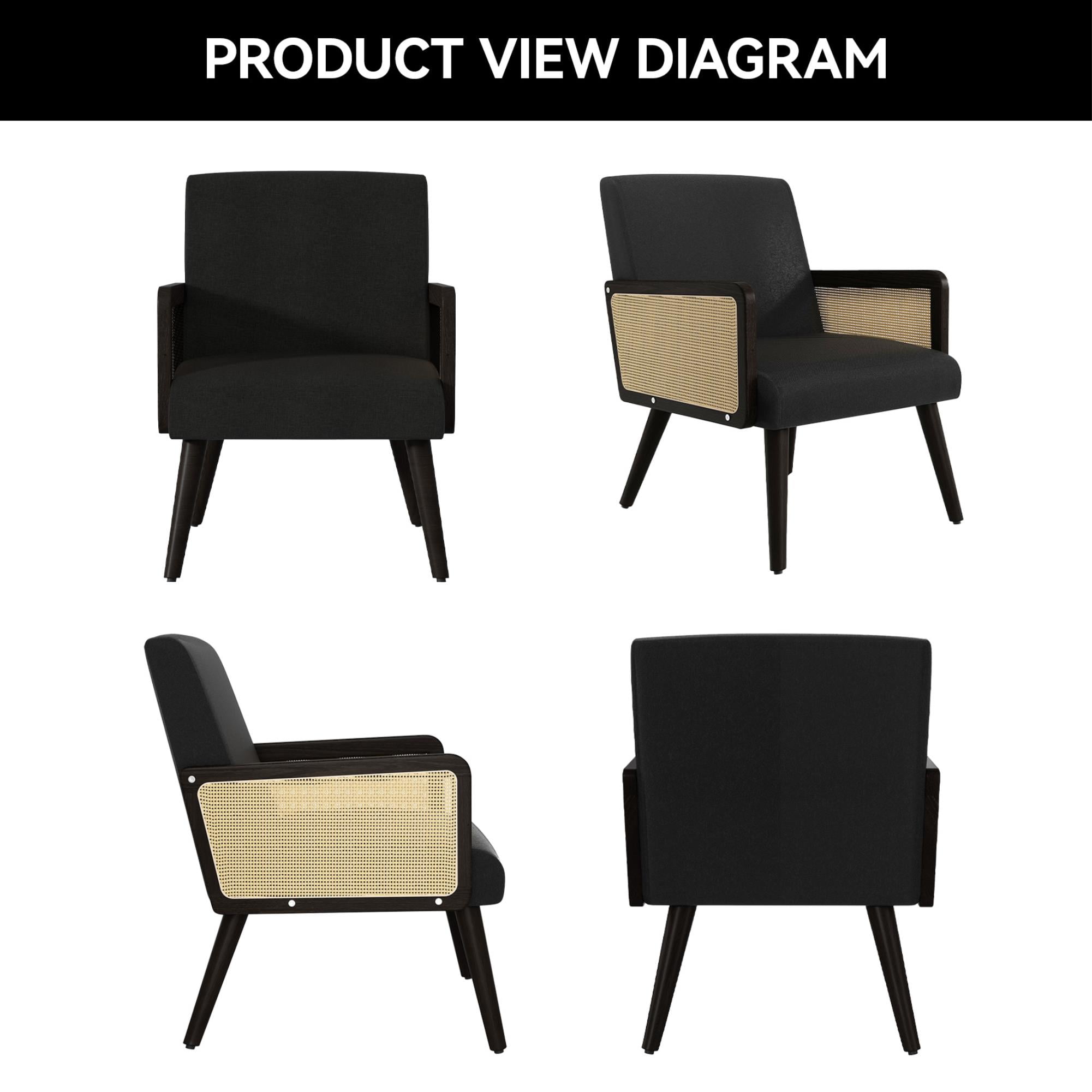 Outdoor Rattan Dining Chair with Cushion and Armrests - Weather ...