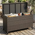 Outdoor Rattan Storage Box,PE Wicker Deck Box with Waterproof Liner ...