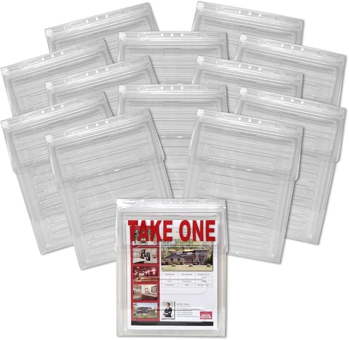 Outdoor Real Estate Brochure Box - Easy to Use Take One Document Holder ...