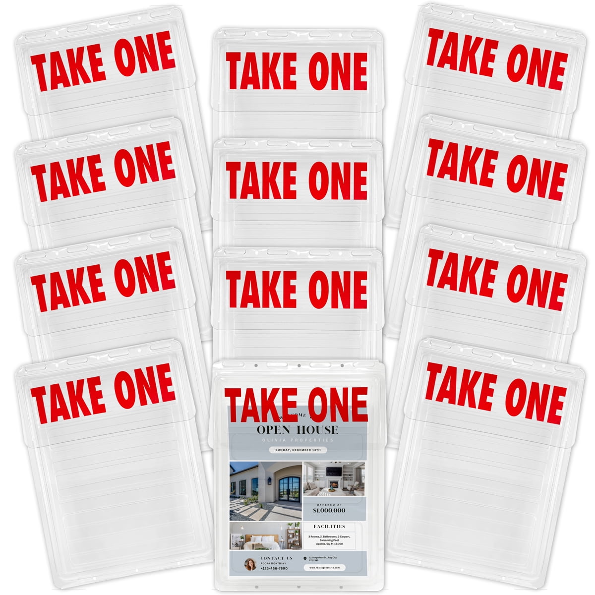 Outdoor Real Estate Brochure Box - Easy to Use Take One Document Holder ...