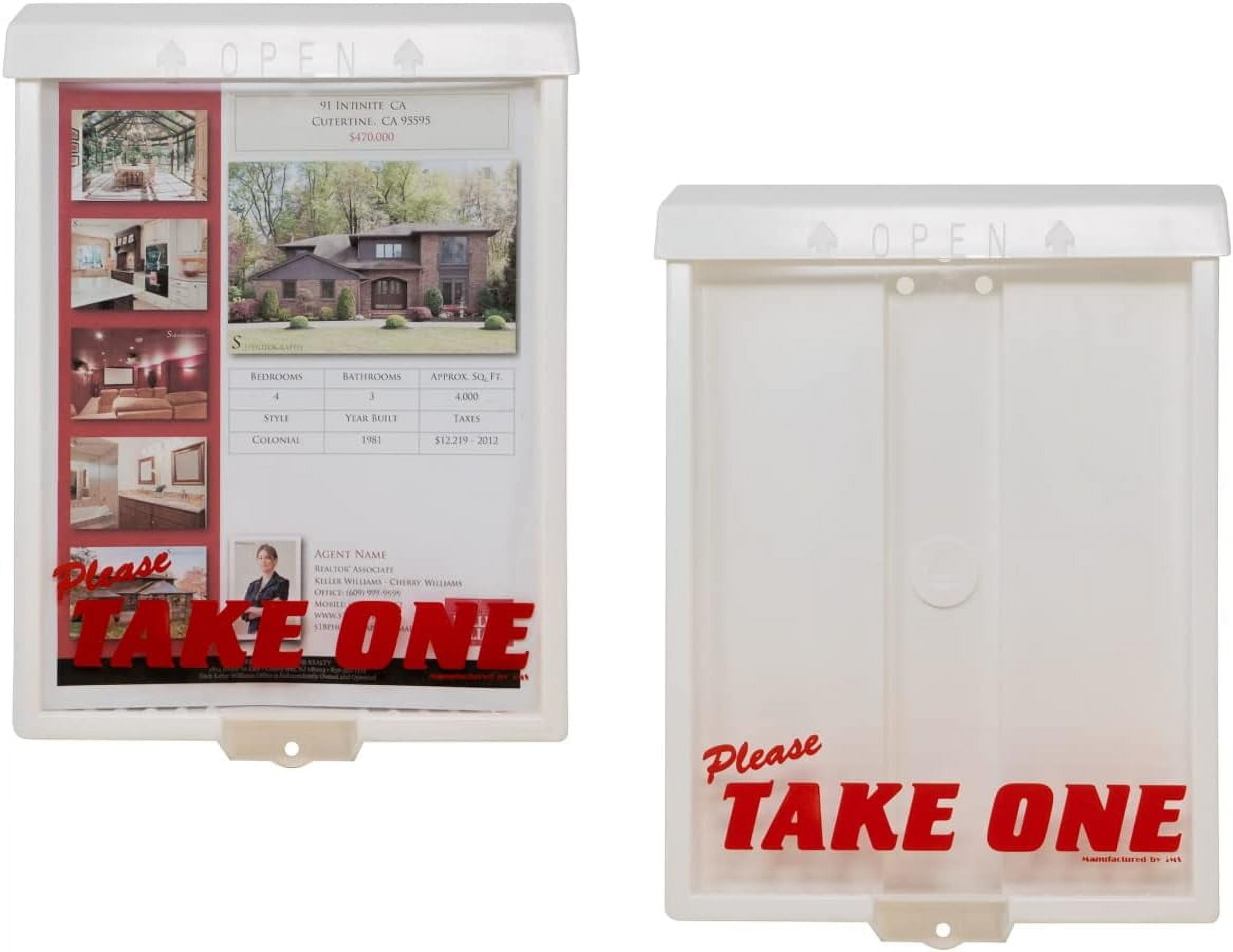 Outdoor Real Estate Brochure Box with Snap Shut Lid, Take One Document ...