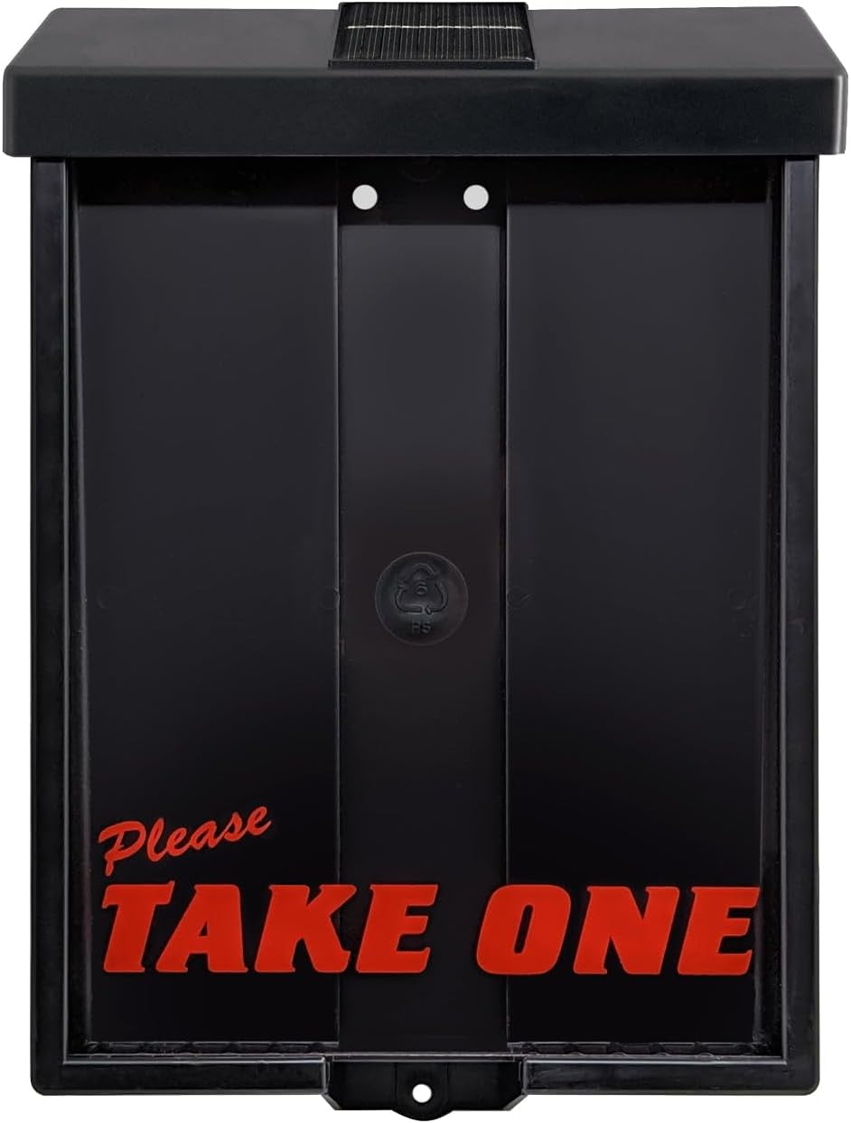 Outdoor Real Estate Brochure Box with Solar Lighted Lid, Take One ...