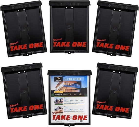 Outdoor Real Estate Brochure Flyer Box with Snap Shut Lid, Take One ...