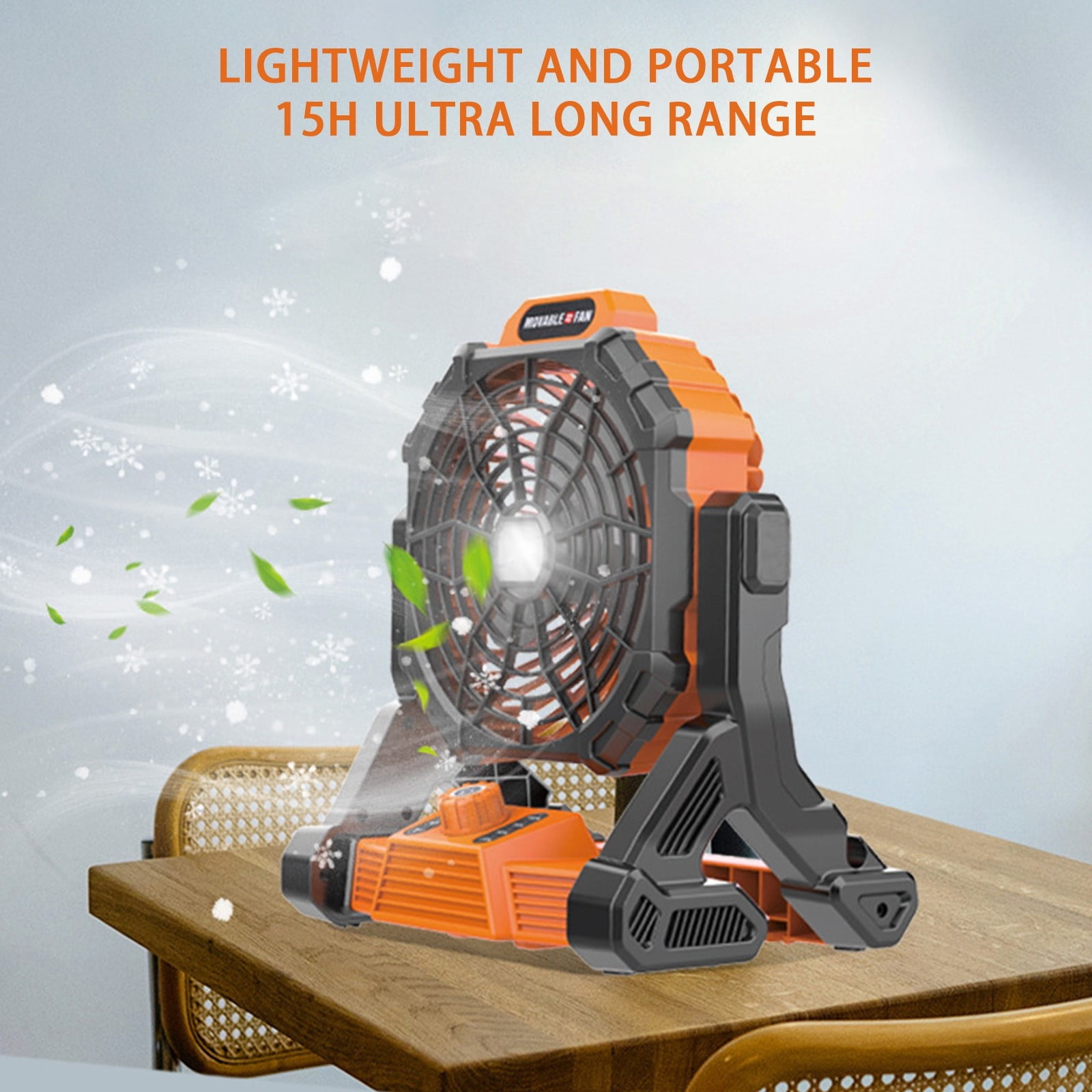 Outdoor Rechargeable Fan with Light, Large 3 Speed Portable Tent ...