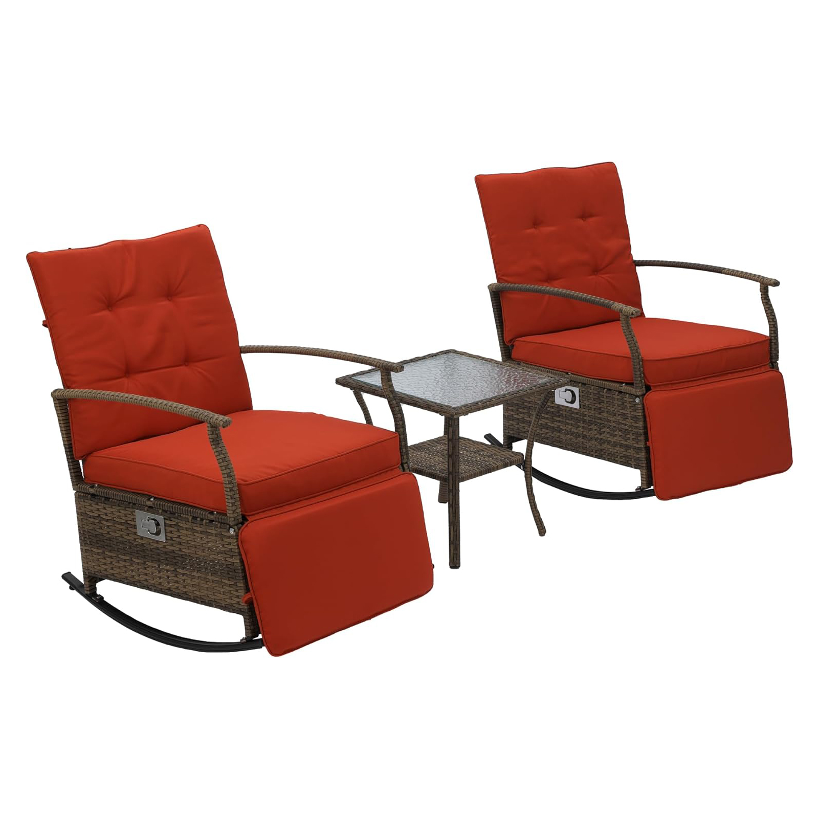 SUNCROWN Patio Recliner Outdoor Adjustable Lounge Chair and Patio Metal ...