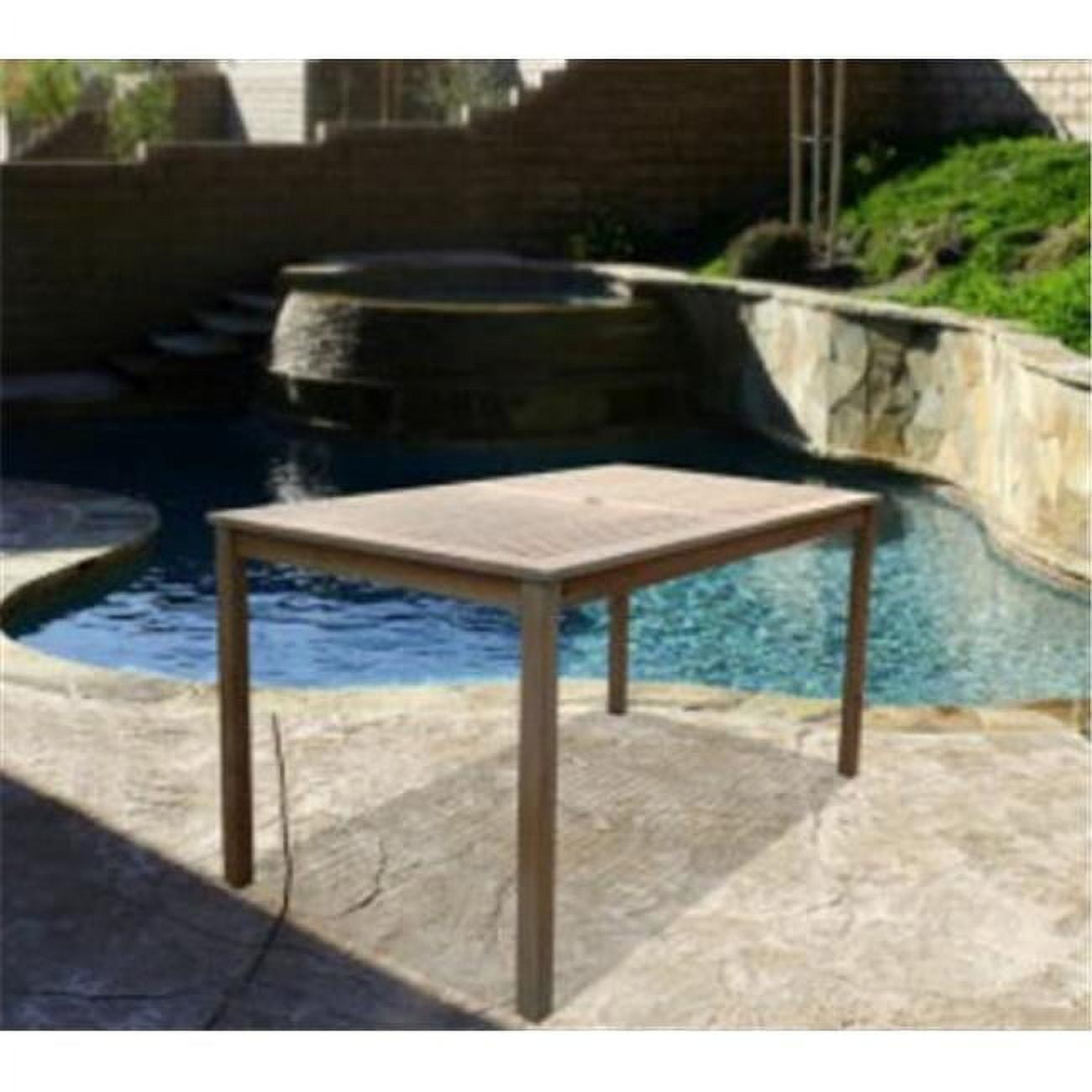 Outdoor Rectangular Hand-scraped Wood Patio Dining Table - - Walmart.com