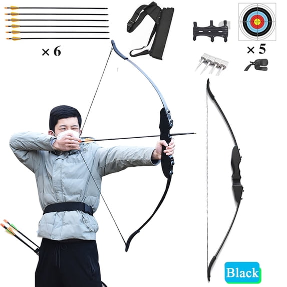 Outdoor Recurve Bow and Arrow Set 40 Pounds Adult Professional Hunting ...